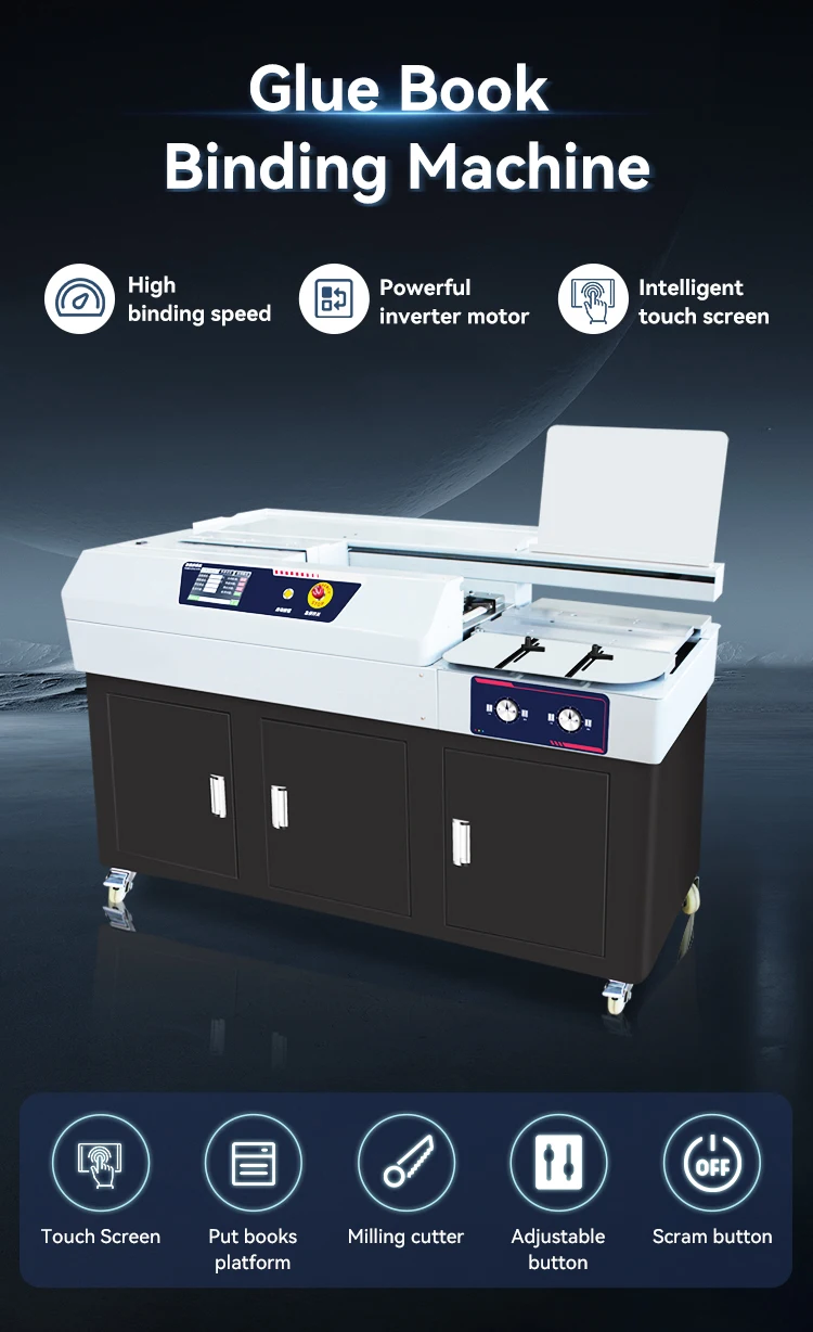 M6 High Binding Efficiency Glue Binder Motor Touch Screen Automatic Hot ...