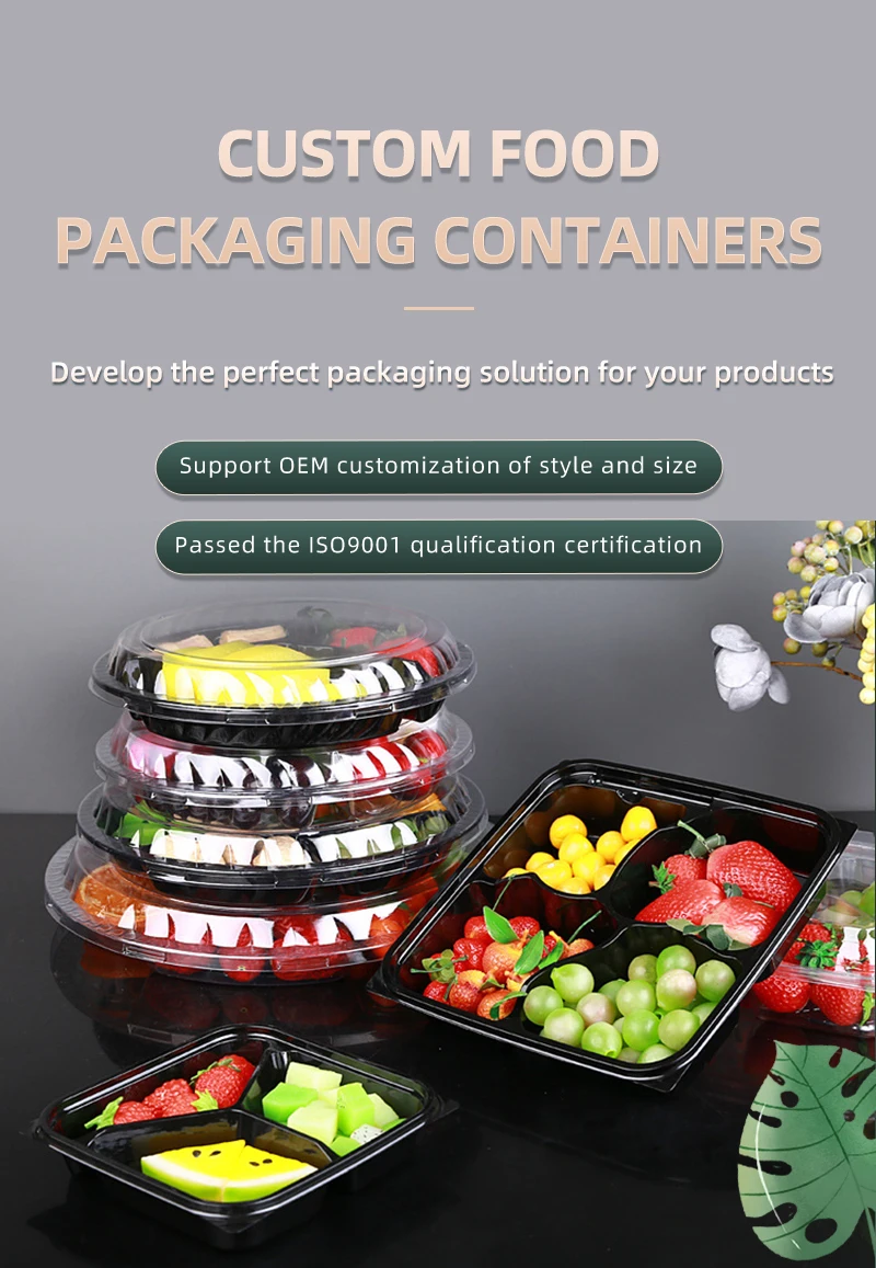 New Disposable Packaging Box Round 3 Compartments Food Grade Plastic ...