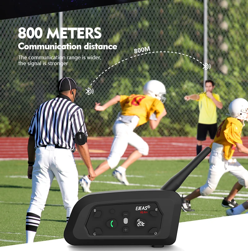 Ejeas V6c 800m Football Referee Walkie Talkie Referee Headset Intercom ...