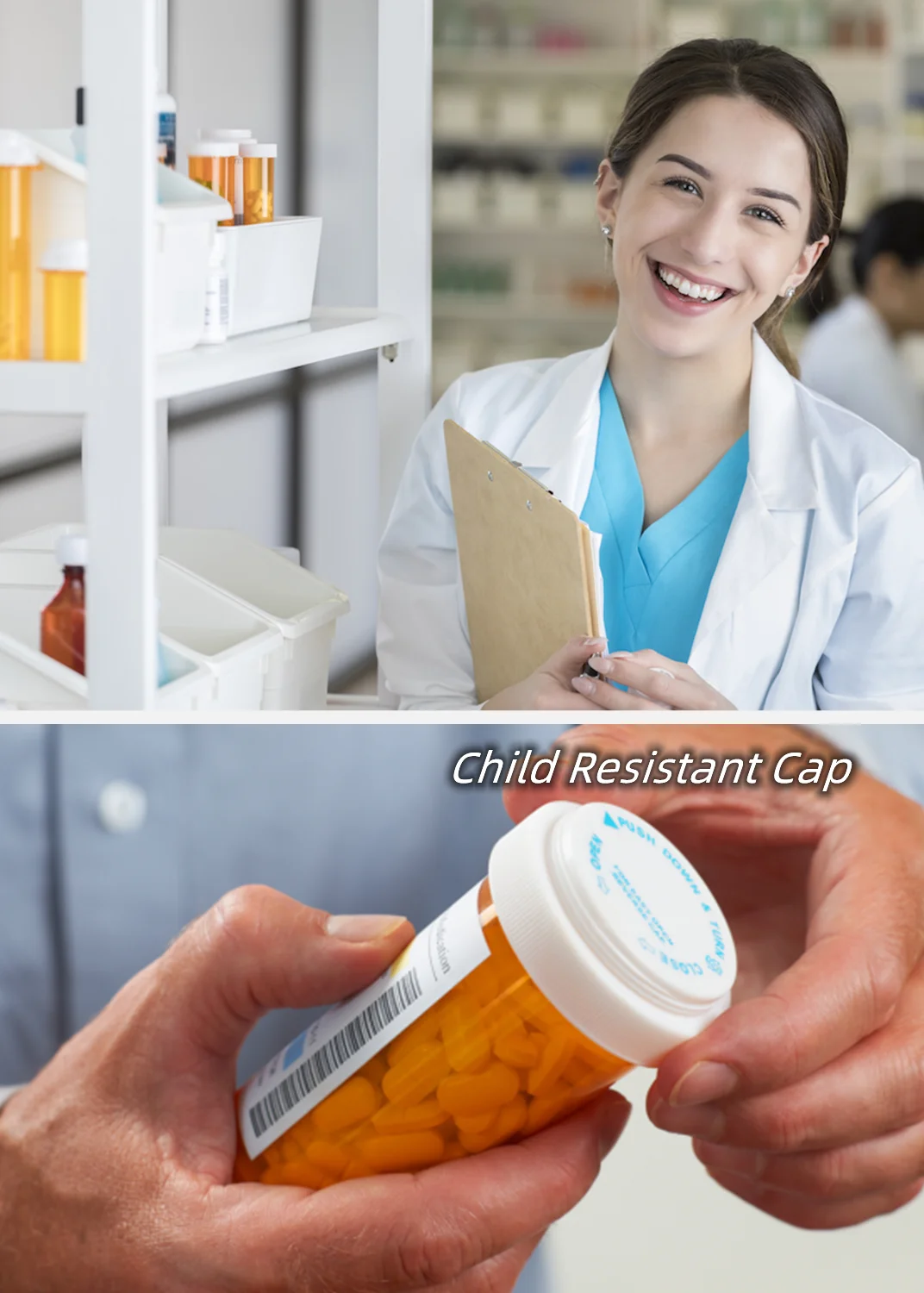 10ml Vial - Child Resistant Medical Bottles for Pharmacy