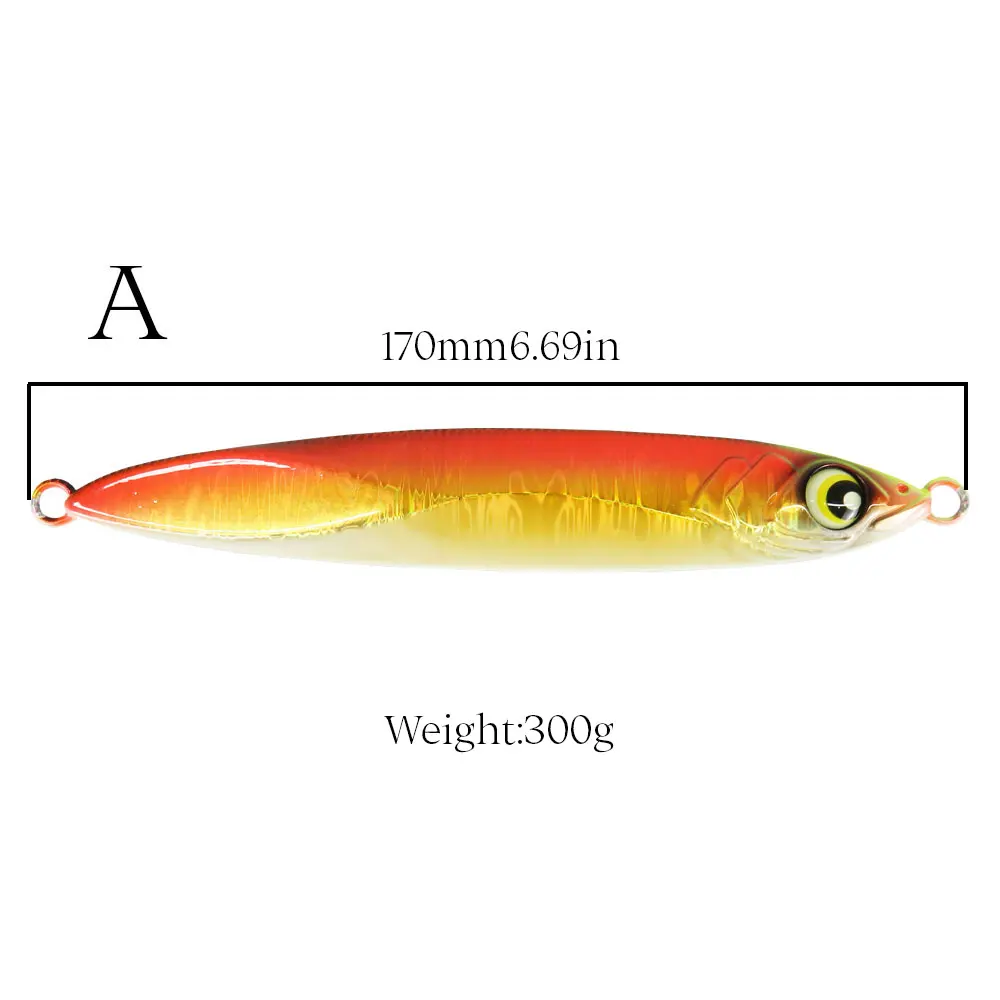 3d Scales Uv Printing Deep Sea Luminous Sinking Metal Jigs 300g Speed Jigging Fishing Bait ...