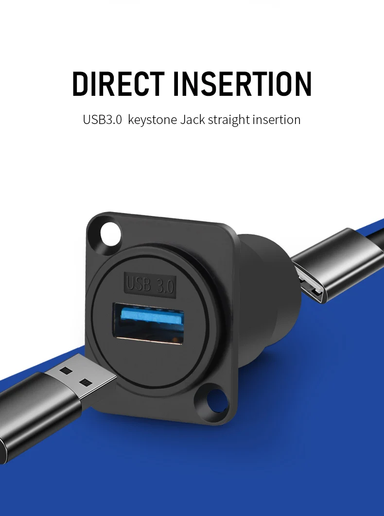 Seto Black D Type Usb 3.0 Keystones Modular Jack D Type Usb 3.0 Jack ...