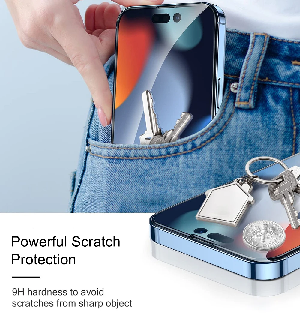 For Iphone 15 14 Plus 13 Pro Max Screen Protector Tempered Glass 2.5d ...