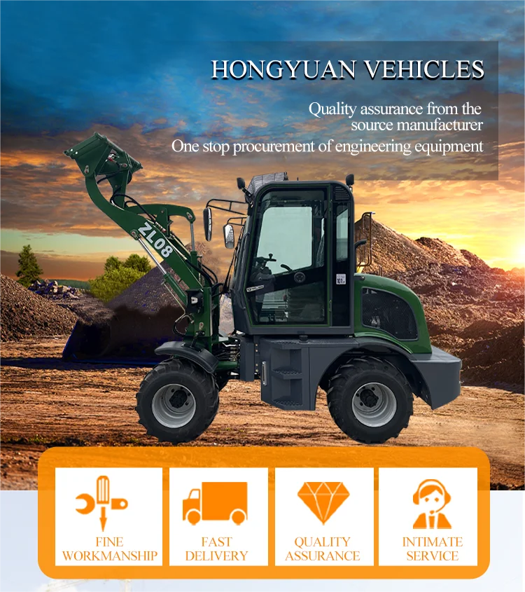 High Efficiency Farm Wheel Loader ZL08F with CE Hydrostatic Transmission