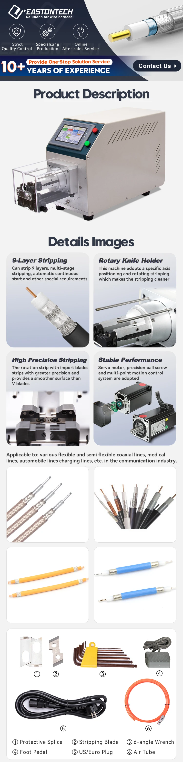 EW-06F Semi-auto Coaxial Cable Wire Stripping Machine Mobile Phone ...