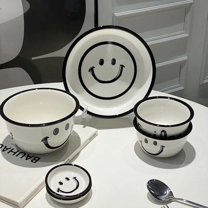 Originality Smiling Face Design Korean Ceramic Dinnerware Sets ...