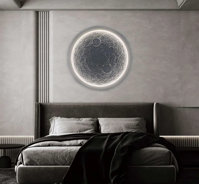 GW07027 Modern Embedded Gypsum Moon Wall Lamp LED Plaster Art ...