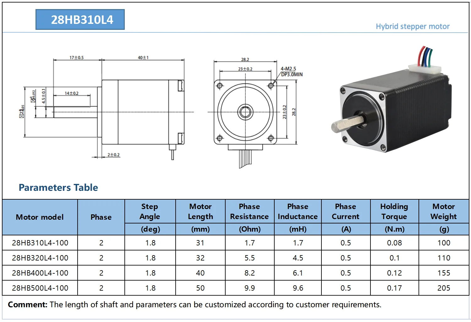 Nema 11 Stepper Motor - 28x28x32mm, 12v-24v, 1.8° Step Angle