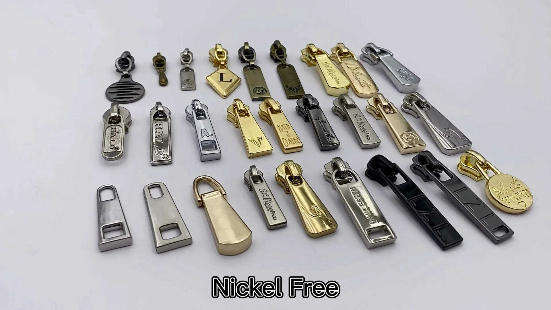 Custom Metal Zipper Pull Slider Brand Logo Engraved Design Zipper ...