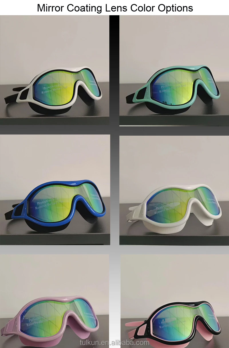 180 Wide View Single Lens Swimming Goggles Orange Silicone Unisex ...