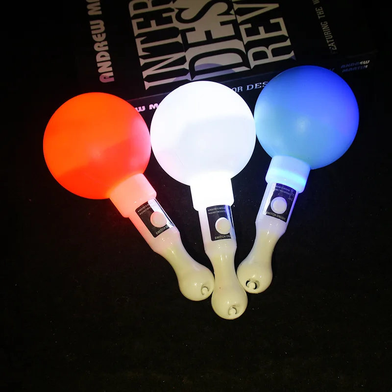 Plastic LED Maracas Party Fun Maker Flashing Tambourines LED Music Hand ...
