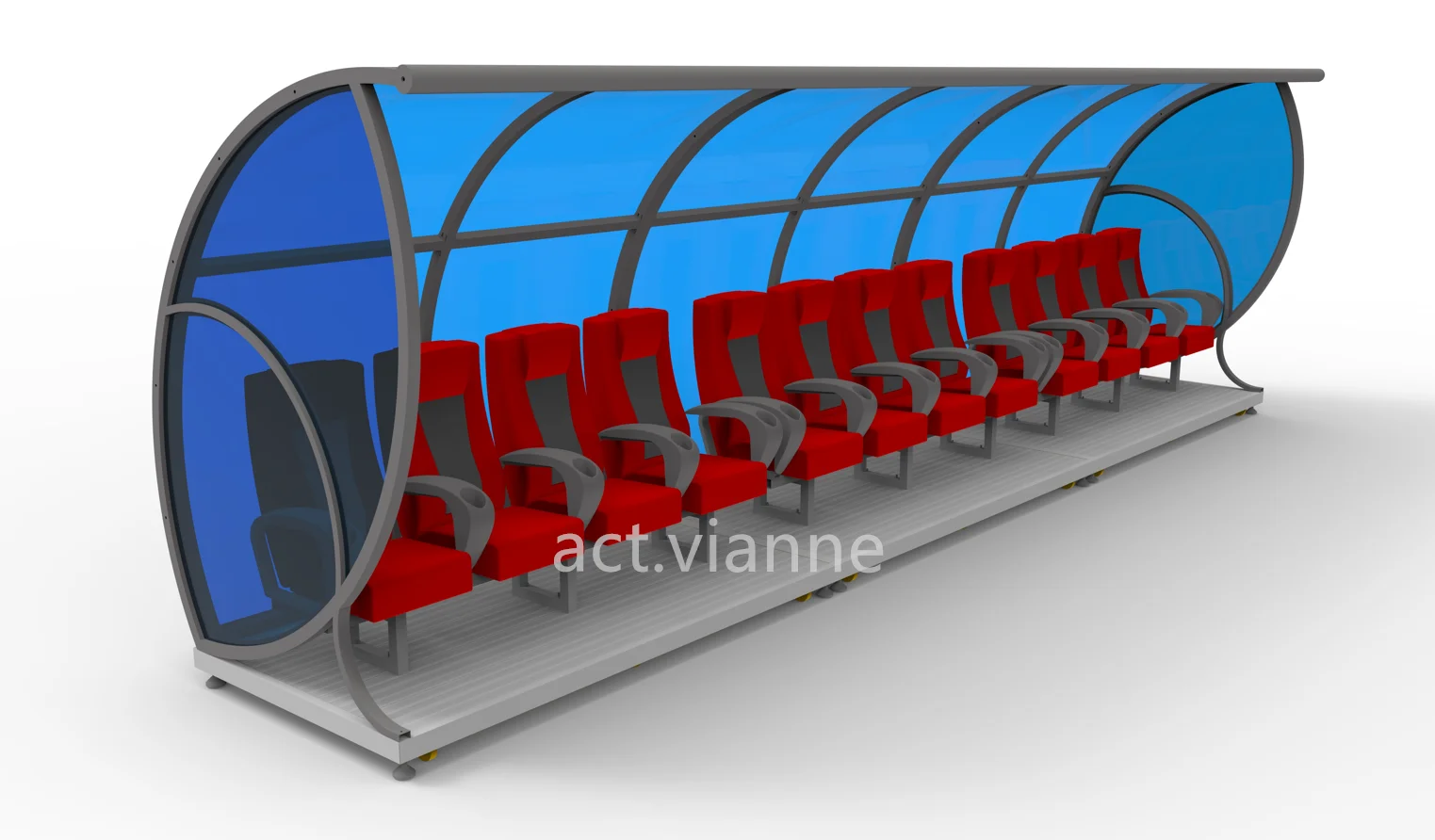 24-seater Stadium Pavilion Bench - Durable & Portable
