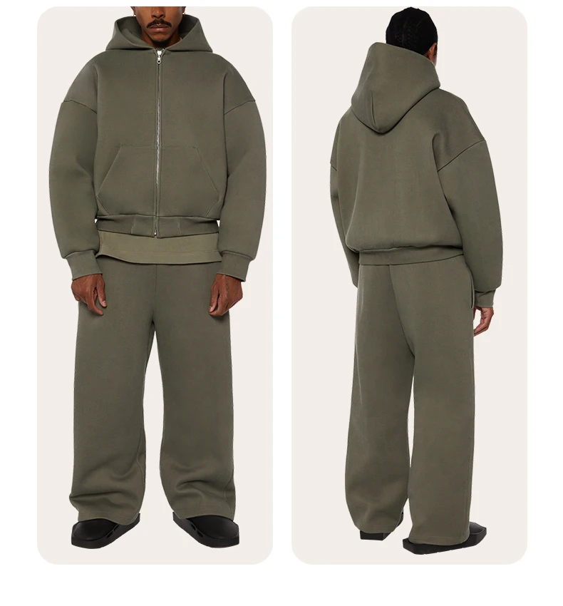 Custom Heavyweight Zip-Up Cropped Hoodie for Men - 100% Cotton, Drop ...