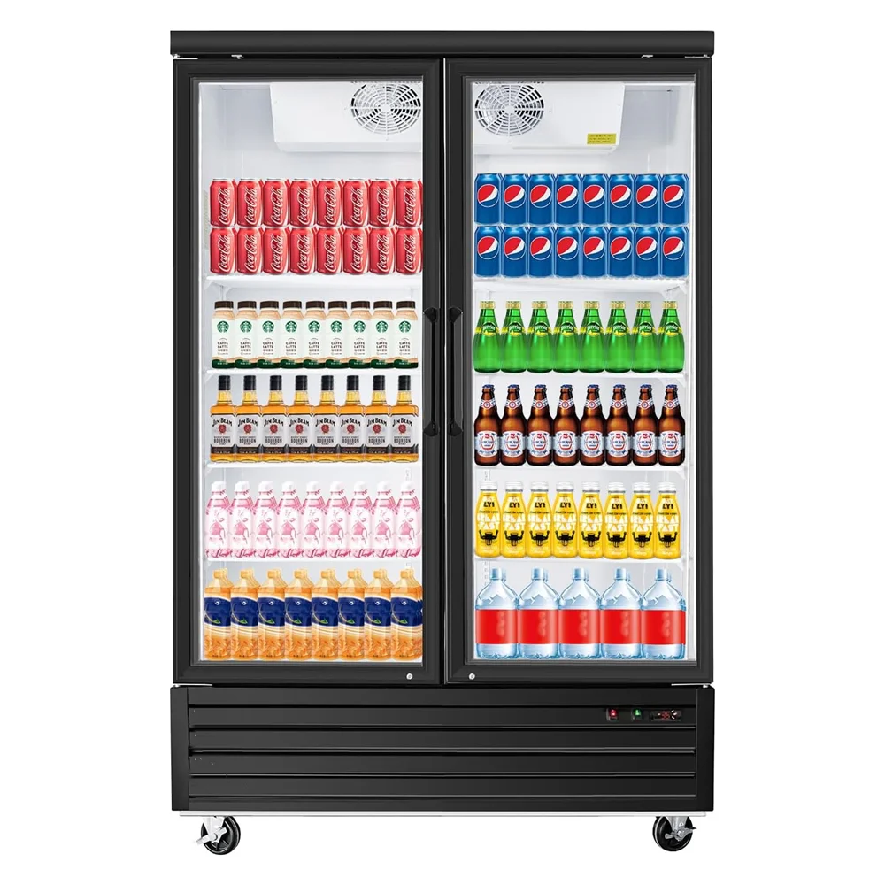 Commercial Upright Cooler Double Doors Cold Drink Display Fridge ...