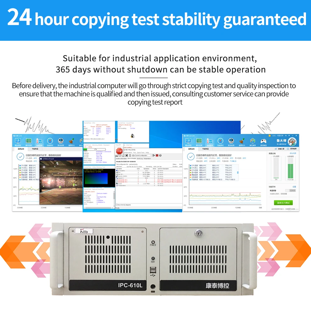 KTB 4U19 Rackmount Industrial IPC-610L DDR4 Desktop PC I7 Computer With 6~9th Generation Intel ...