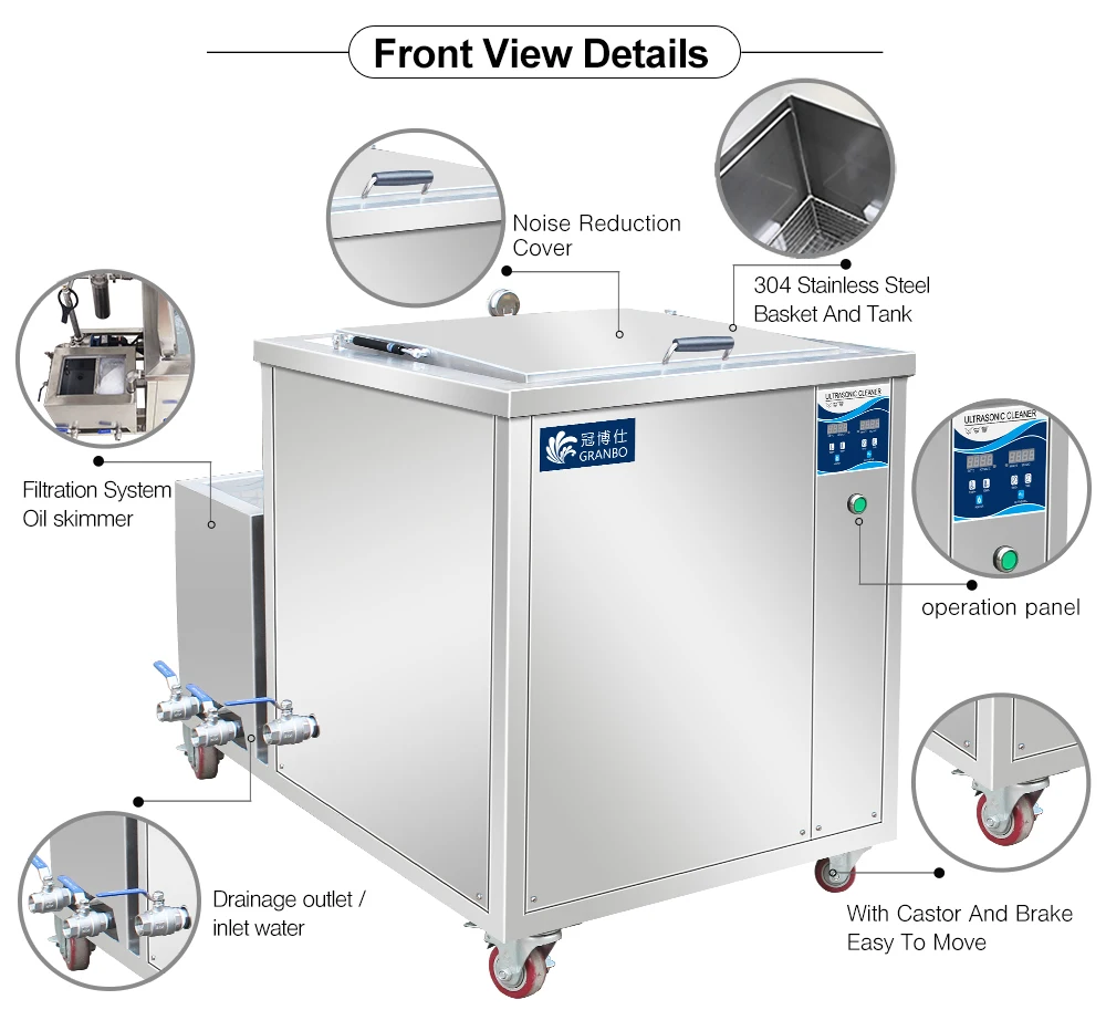 Industrial Ultrasonic Auto Parts Car Engine Cleaning Machine 1800w 145l ...