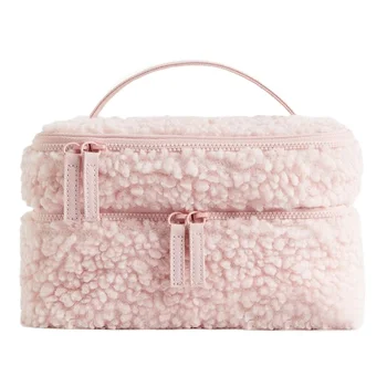 Custom Soft Terry Double Layers Zipper Cosmetic Makeup Make Up Toiletry ...