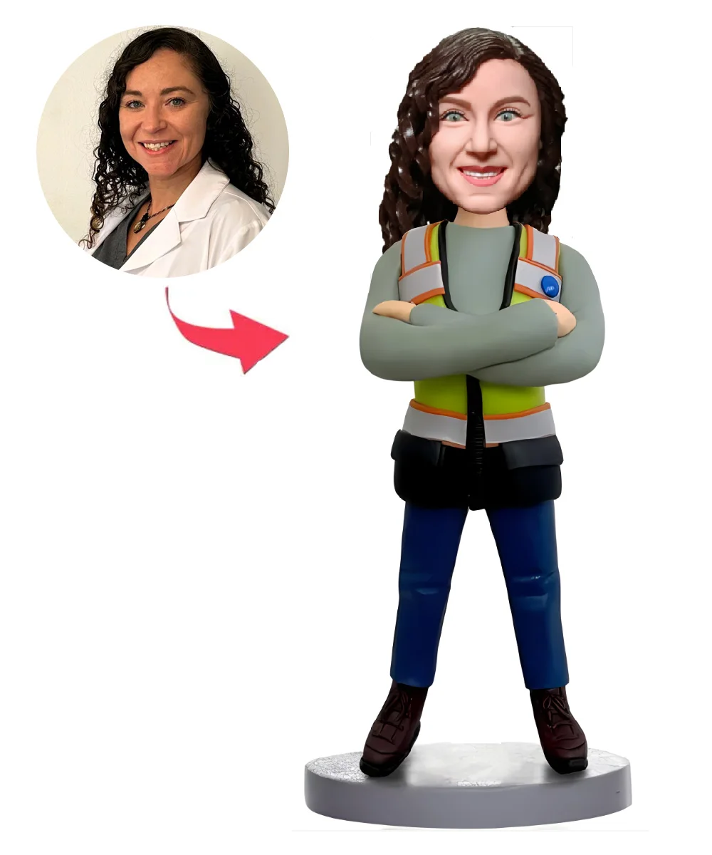 Custom Female Doctor Bobblehead - Handmade Figurine