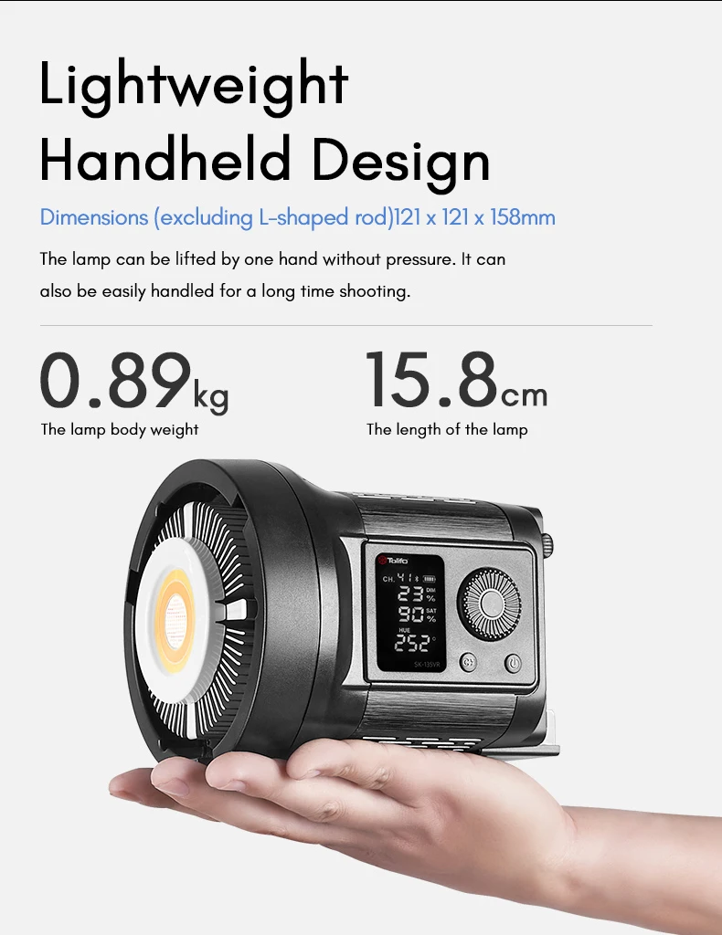 TOLIFO SK-135VR Studio Video Light - RGB LED Photography Lighting