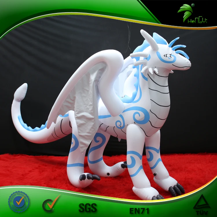 Hongyi Custom Inflatable Flying Blue Dragon With Long Tail and Wings ...