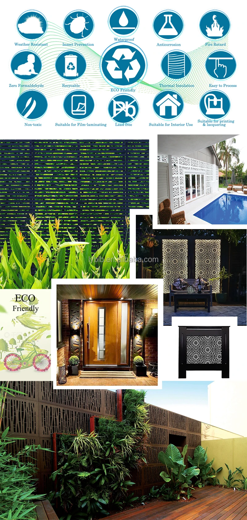 Modern CNC Cut WPC Privacy Screen for Interior Decoration