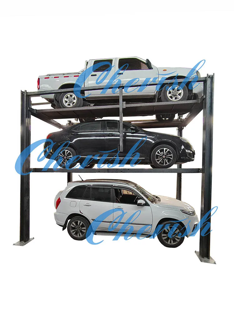 3 Levels Automatic Triple Stacker Four Post Car Parking Lift Car ...
