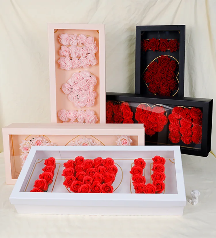 Wholesale Rose Rectangle Box Flower Gift Box Arrangements I Love You ...