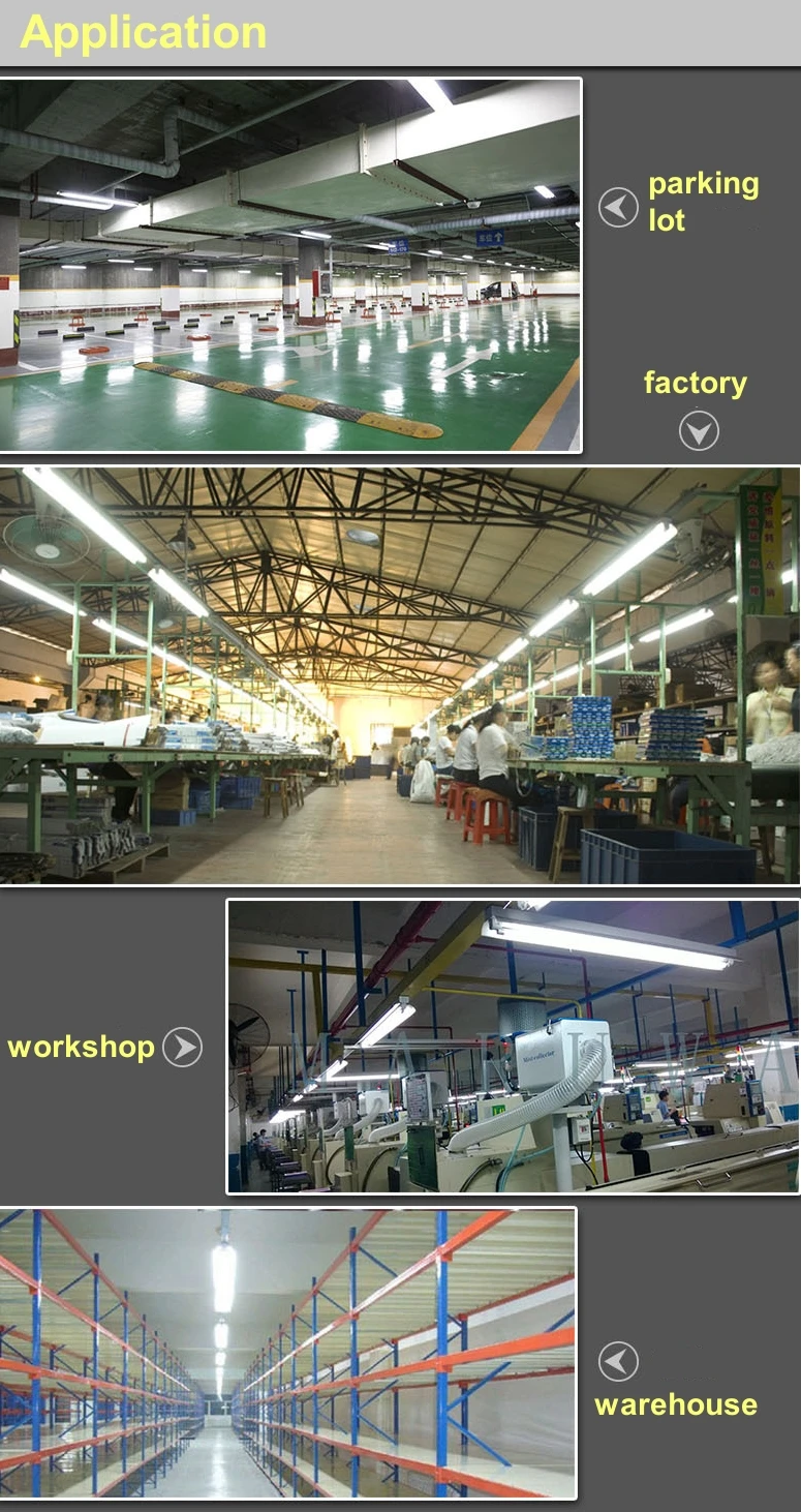 T8 Bracket Single Double Fixture with Cover - Fluorescent Lamp Holder