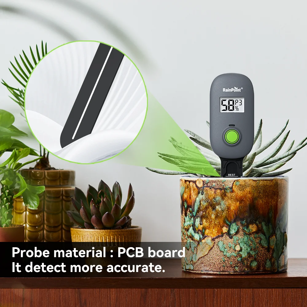 RAINPOINT Digital Soil Moisture Meter Soil Sensor for Plants Soil ...