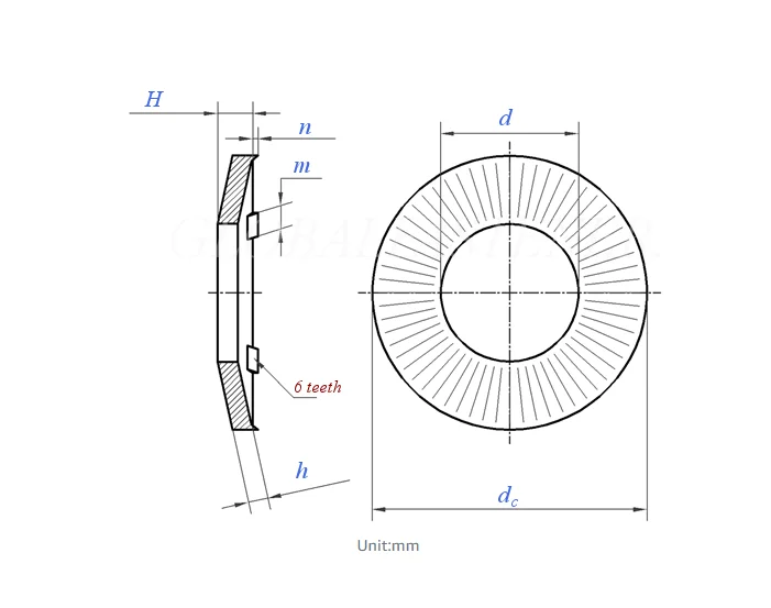 Stainless Steel Six Claw Grounding Knurled Washer Contact Washers ...