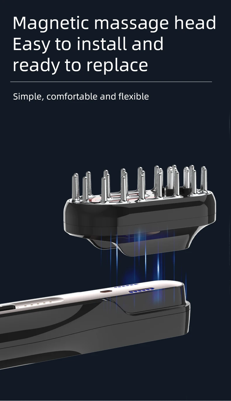 Nowcozy 2025 EMS Micro Current Meridian Electric Massage Comb with Red ...