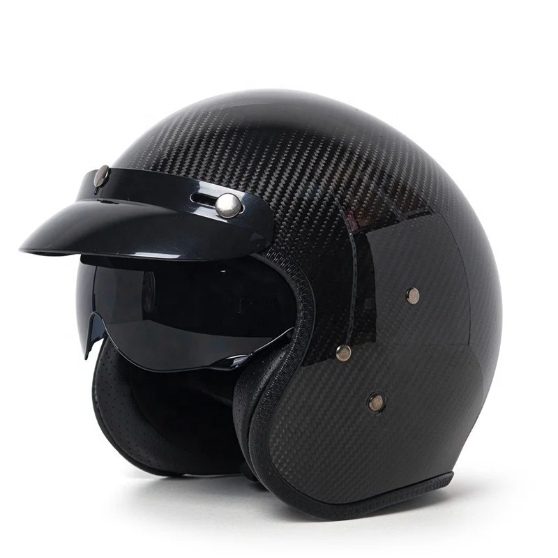 Latest Open face carbon helmet vintage 3/4 half face retro carbon fiber ...