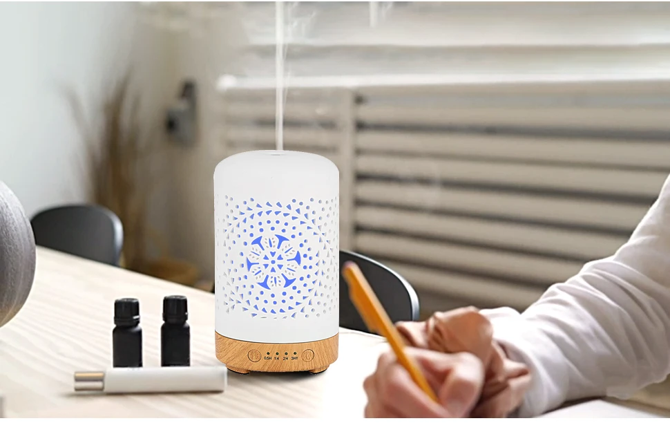 Ultrasonic 100ml Aroma Diffuser For Home Essential Oil Air Freshener With Night Light Household ...