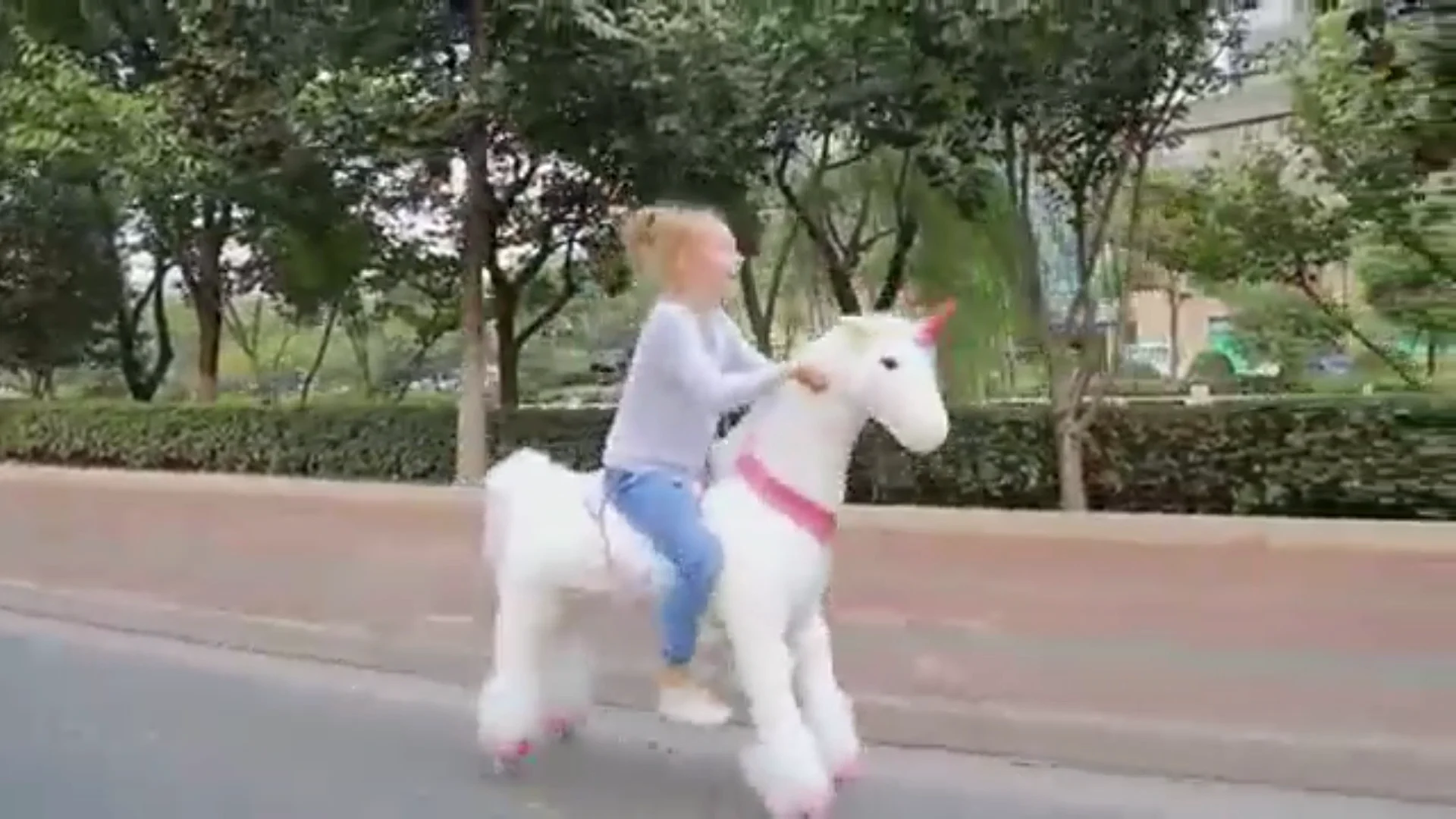 Small 72cm Plush Action Pony Giddy Up Ride On Toy Rocking Walking ...
