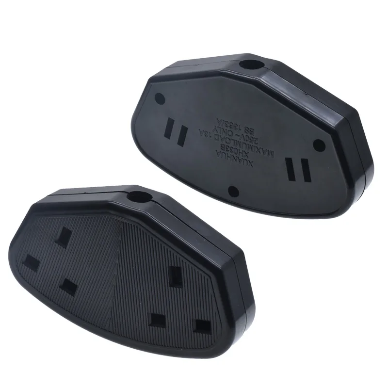 2 Gangs Uk Trailing Socket Black Socket 13a 250v Type-g Double Female ...