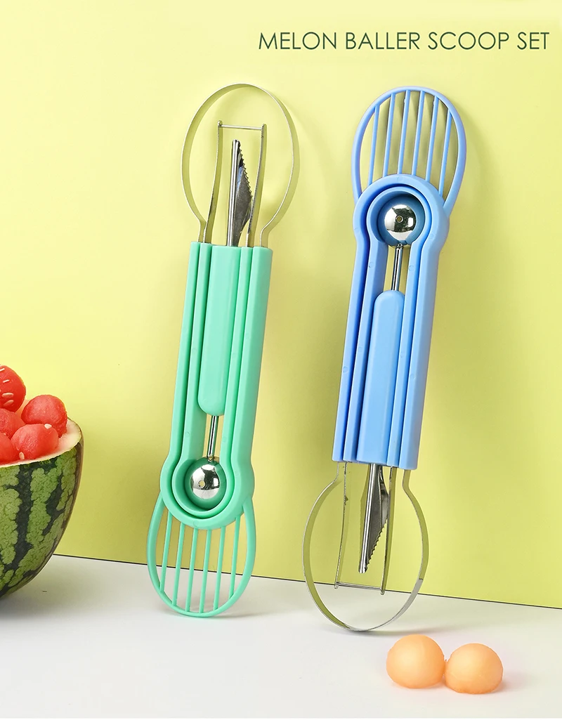 3 In 1 Fruit Ball Carving Knife Kiwi Fruit Scoop Melon Digger Fruit Jar ...