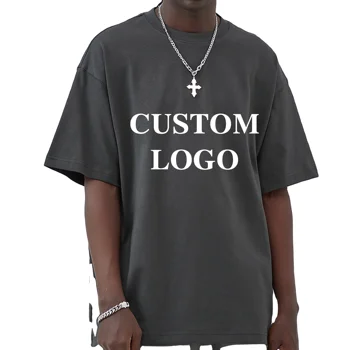 Custom Mens Oversize T-shirt Print Logo 100% Cotton Plus Size Tee Shirt ...