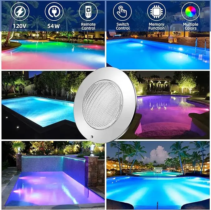 Color Changing Led Pool Light With Controller Underwater Swimming Pool ...