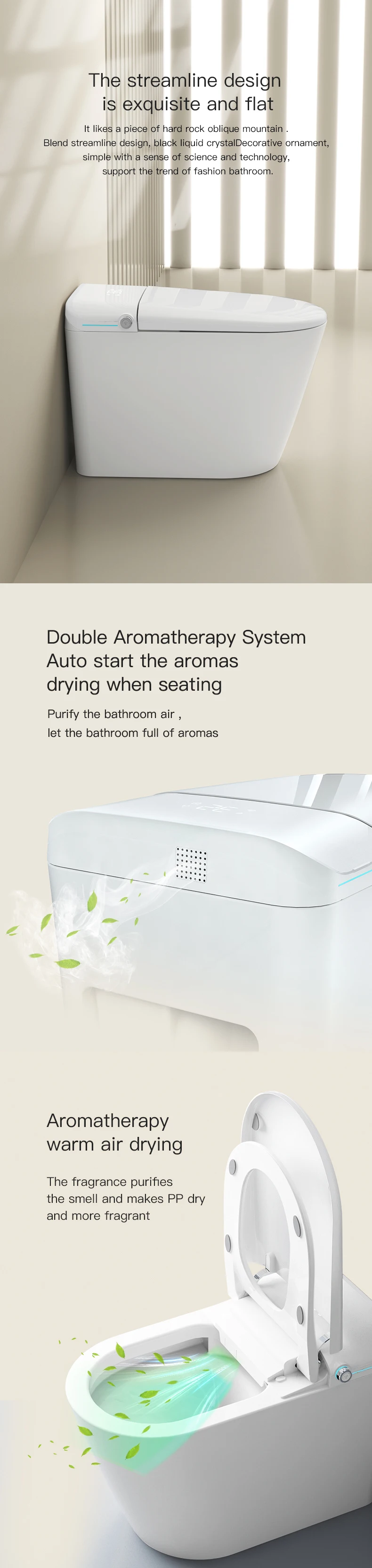 Factory Modern Electric Automatic Closestool Bathroom Intelligent ...