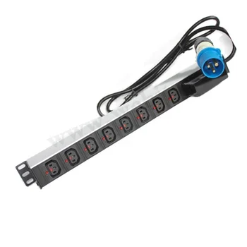 Rack Pdu 8 Way Iec C13 Pdu +16a Commando Industrial Plug 1u 19" Power Distribution Unit - Buy ...