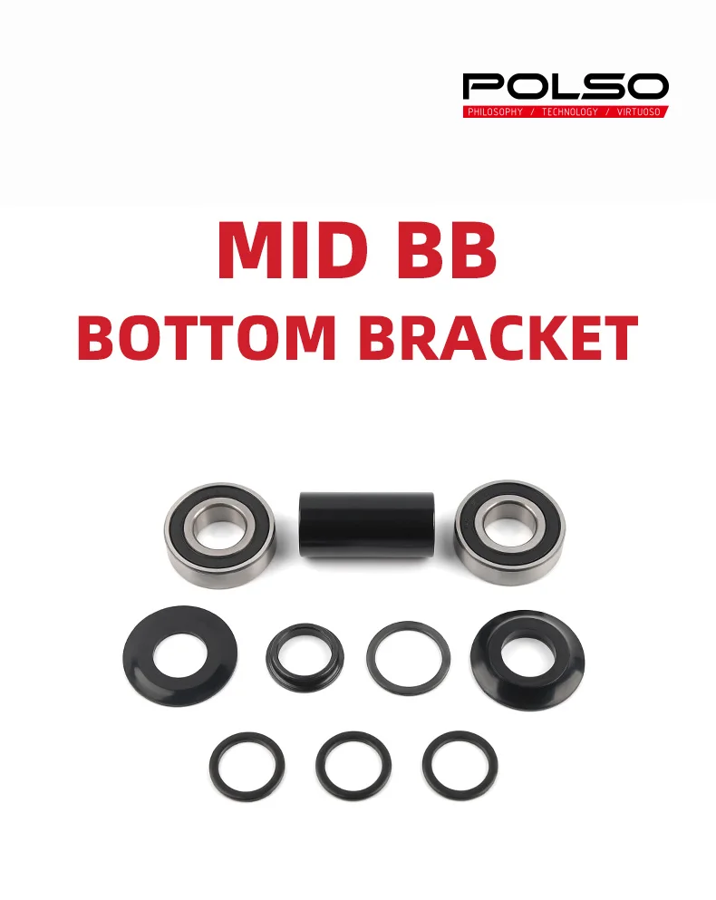 BMX BIKE MID BB Bottom Bracket - Durable Steel & Nylon