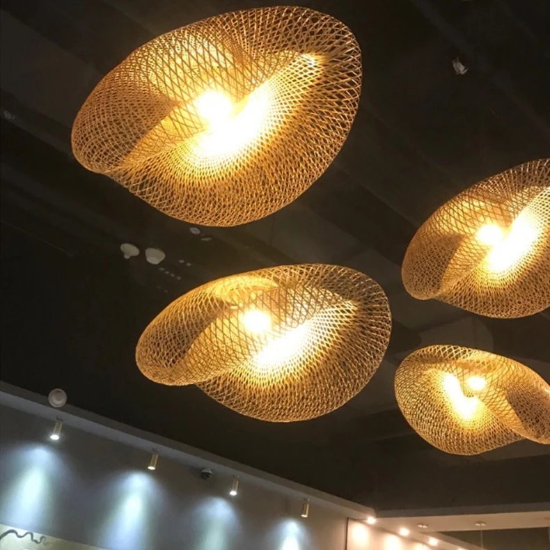 Modern Bamboo Pendant Light - LED Decorative Home Lighting