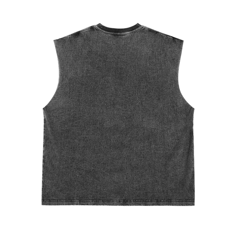 Custom Quality Sleeveless Undershirt Vest Cotton Washed Distressed Tank ...