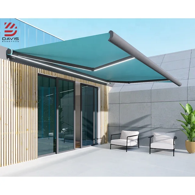 Retractable Automatic Awning Sunshade Waterproof Fabric with Remote ...