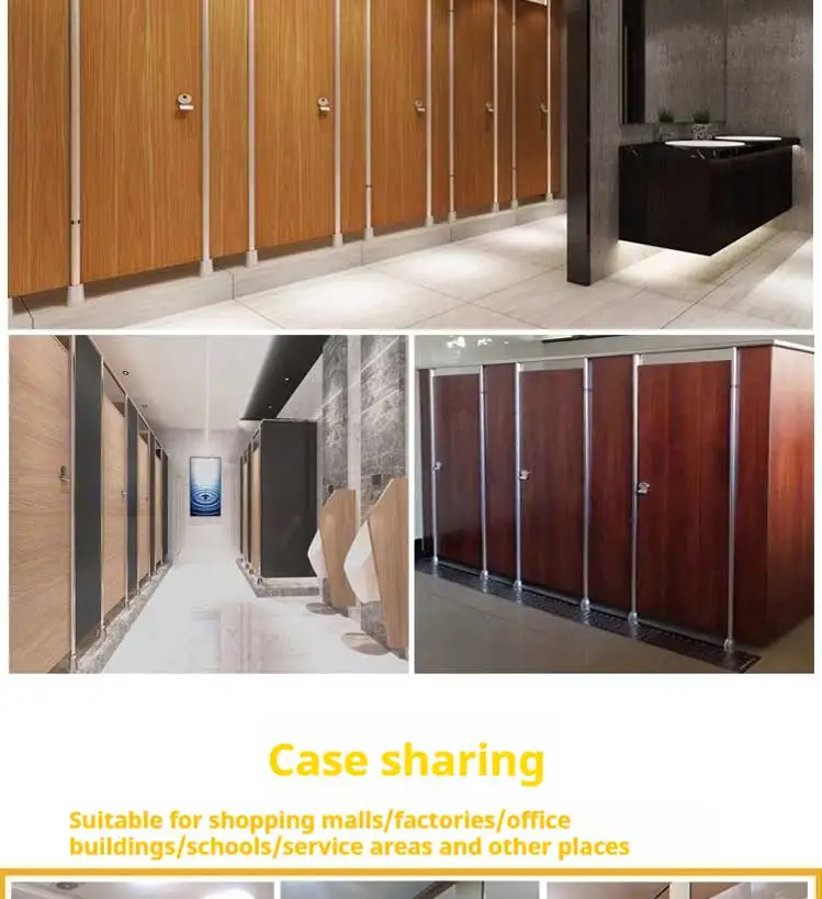 Roman Column Public Toilet Partitions with Golden Fittings