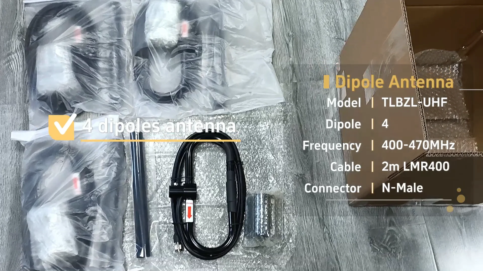 Folded Dipole Antenna Uhf 400-470 Mhz Directional Base Station Antenna ...