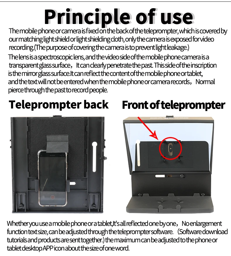 Kipye Q2 Prompter Speech Teleprompter Applicable Slr Camera Recording And Live Video ...