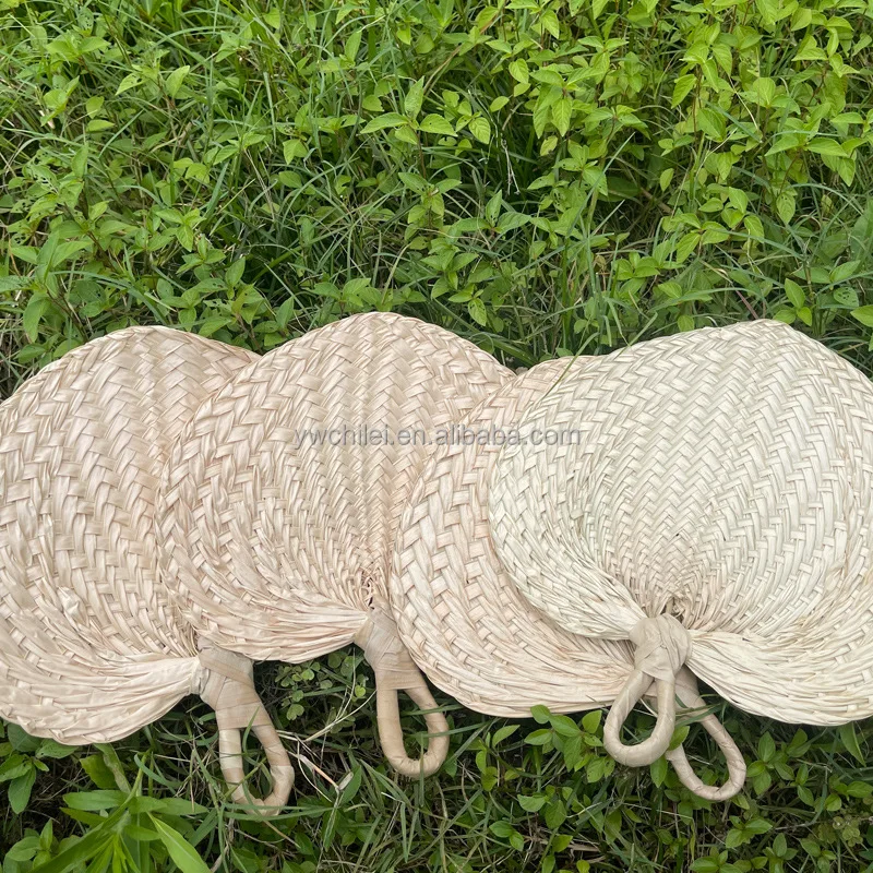 Natural Raffia Tropical Hand Fans - Home Decor Essentials