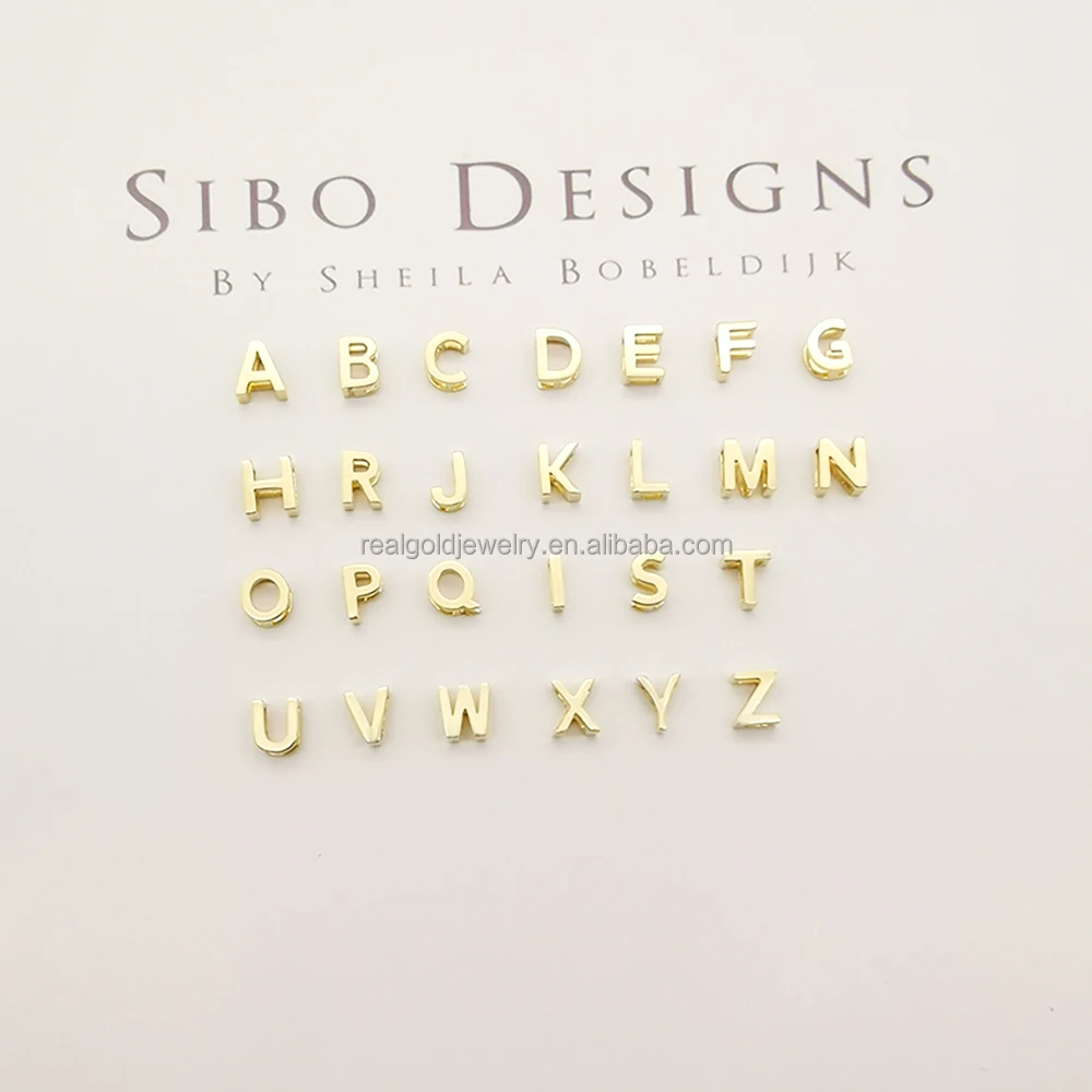 Customized Gold Alphabet Letter Necklaces - 9K, 14K, 18K