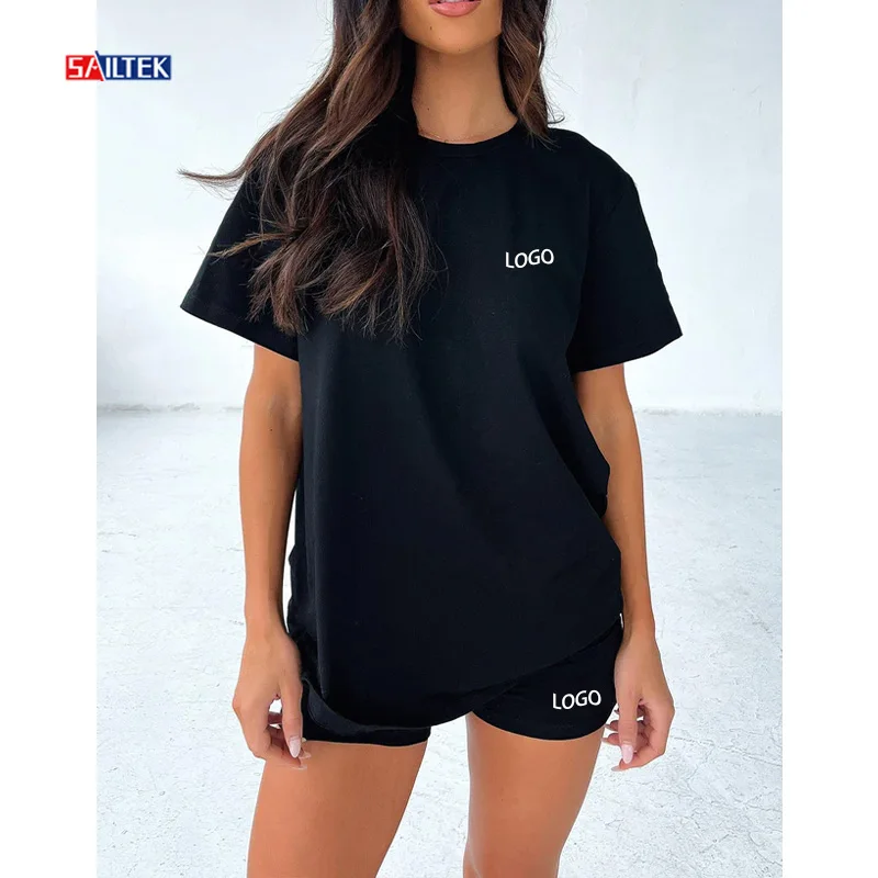 2024 New Arrival Custom Summer Biker Shorts Sets 2 Piece Short Set High ...